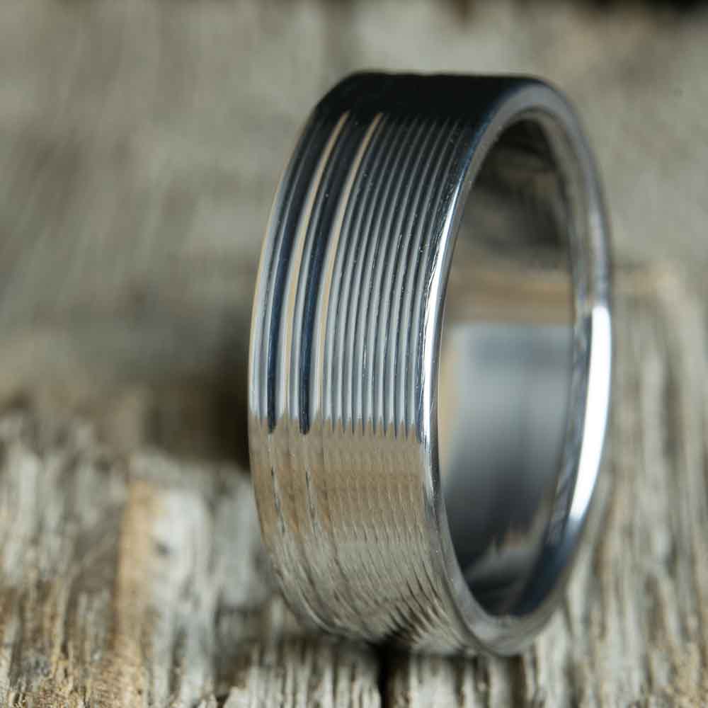 Helios- mens titanium wedding band – Peacefield Titanium