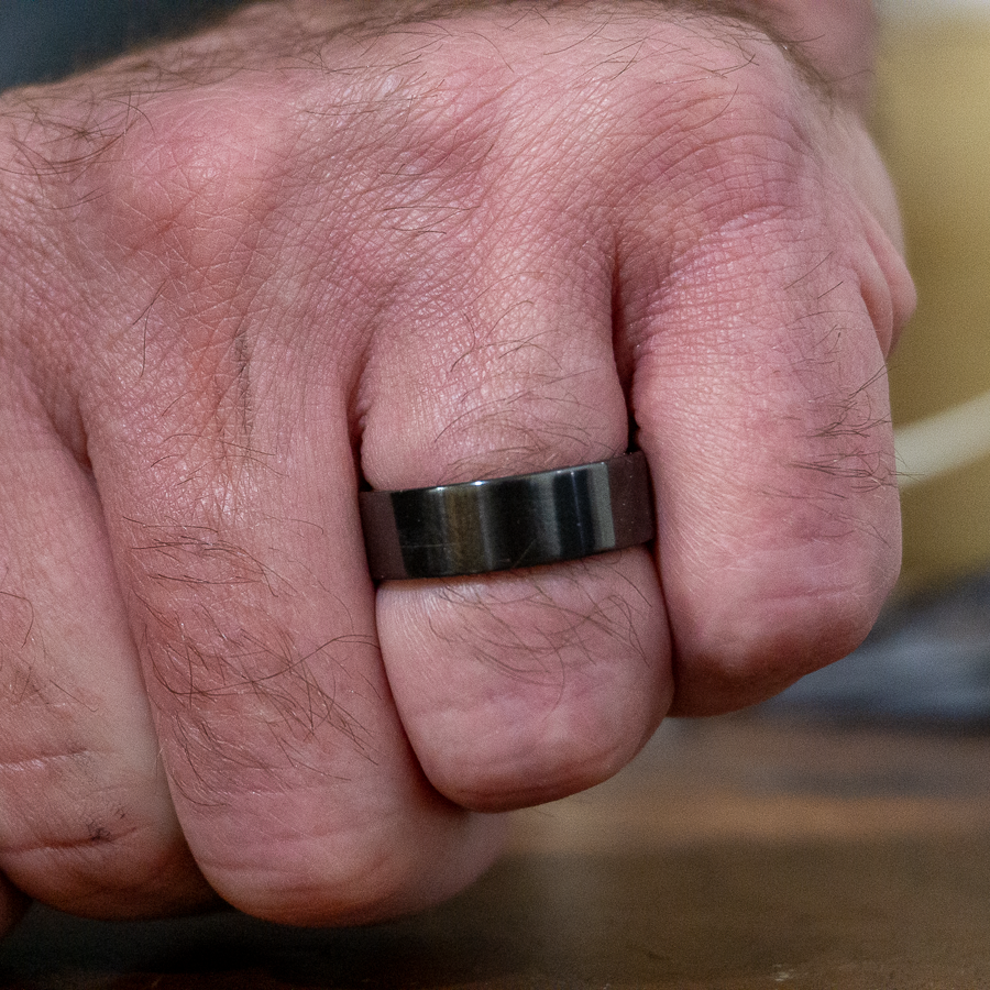 Blackened- satin black titanium ring – Peacefield Titanium
