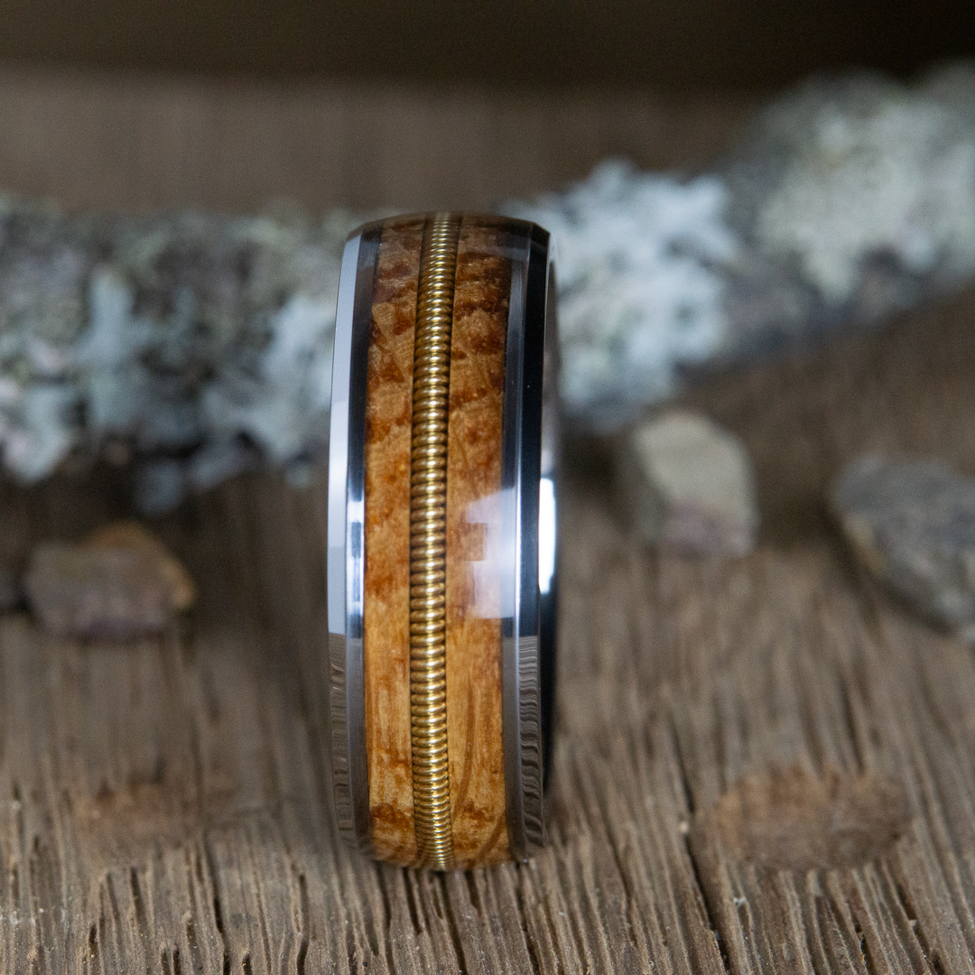 Whiskey Barrel Rings for Men | Bourbon barrel rings – Peacefield Titanium