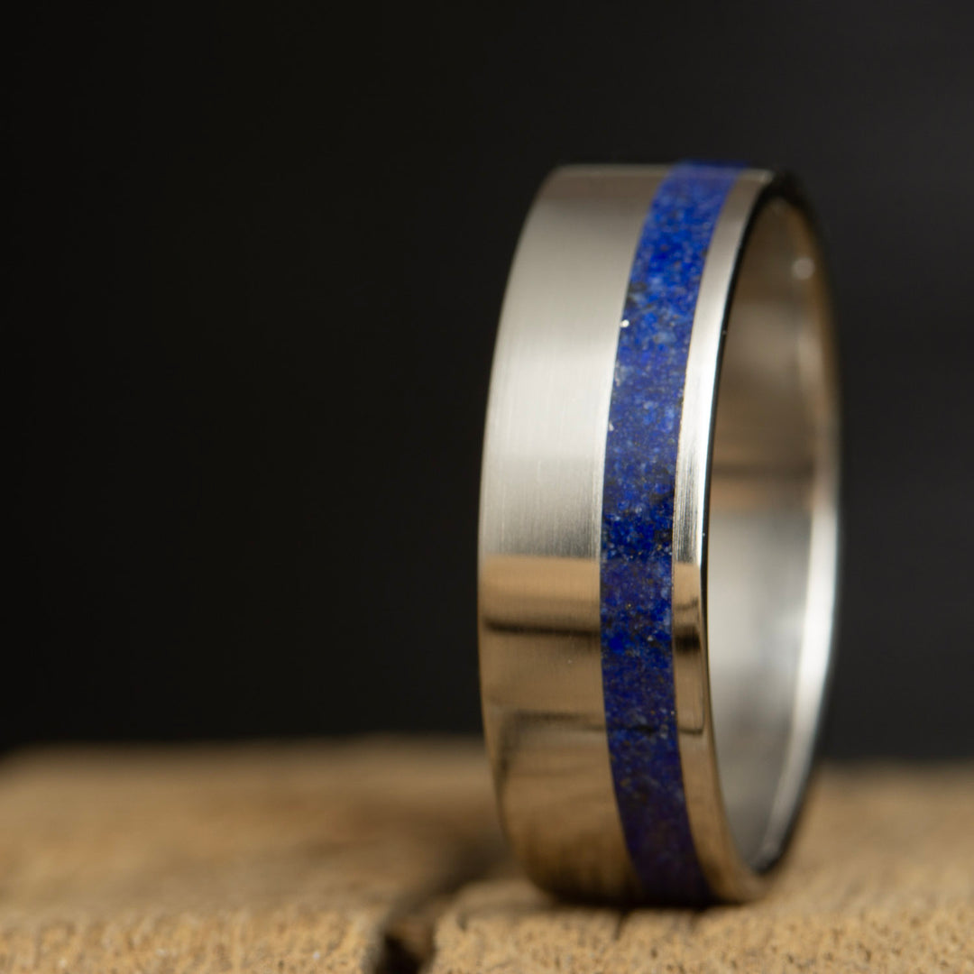 Titanium ring with Lapis stone – Peacefield Titanium