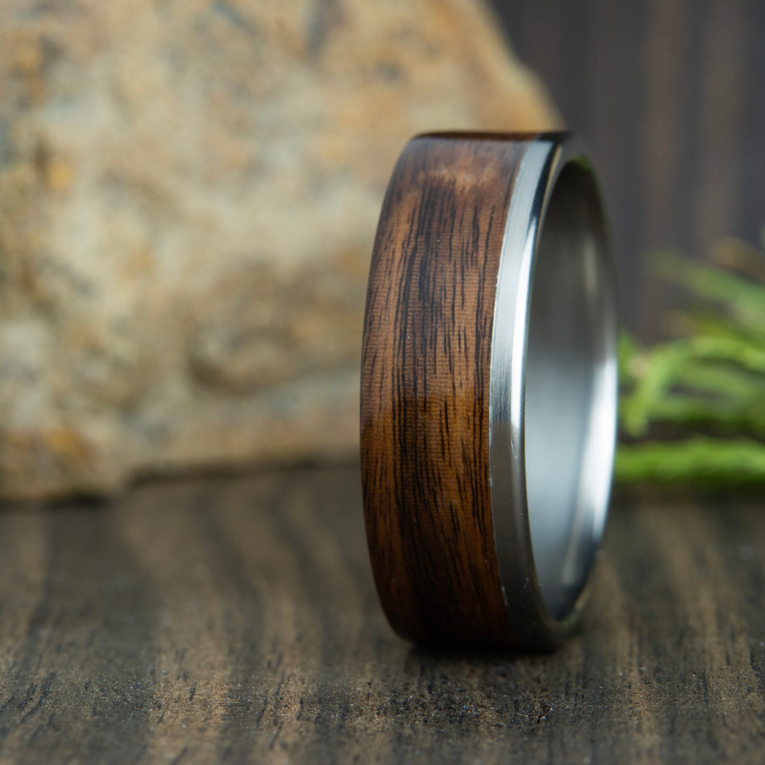 open channel titanium and Rosewood ring – Peacefield Titanium